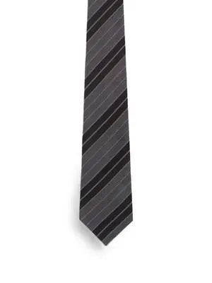 Saint Laurent Wide Striped Jacquard Tie
