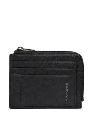 PIQUADRO Logo-plaque Zipped Card Holder