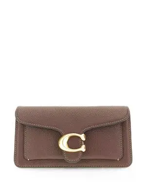 COACH Logo-plaque Pebbled-leather Shoulder Bag - Brown