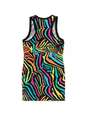 Moschino Zebra-print Logo-print Mini Dress
