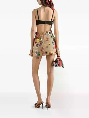 Dolce & Gabbana Raffia Top With Embroidery