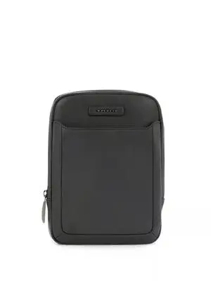 PIQUADRO Logo-plaque Pebbled Backpack - Black