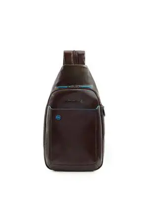 PIQUADRO Logo-plaque Leather Backpack - Brown