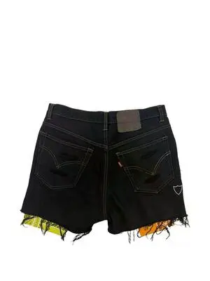 HTC LOS ANGELES Distressed Bandana-insert Shorts