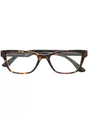 Versace Tortoiseshell Logo-print Glasses - Brown