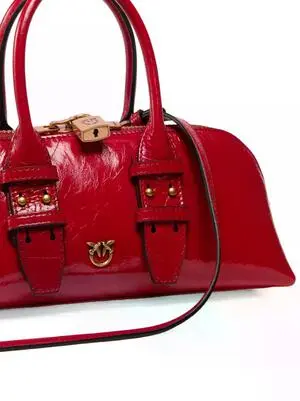 Pinko Escape Bag Horizontal Small Handbag In New Shiny Leather