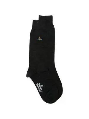 VIVIENNE WESTWOOD Orb-embroidered Socks - Grey