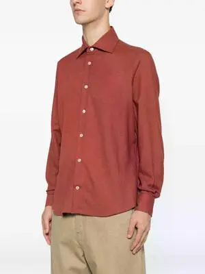 Eleventy Button-down Long-sleeve Shirt - Red