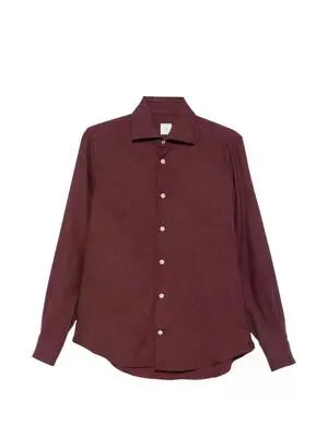 Eleventy Button-up Long-sleeve Shirt - Red