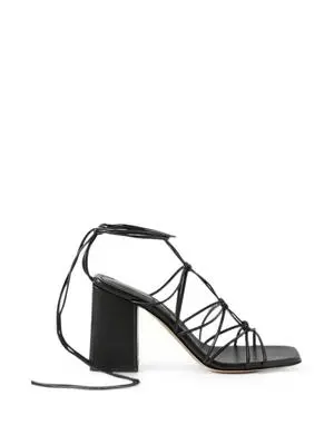 GIANVITO ROSSI Minas Knotted Leather Sandals - Black