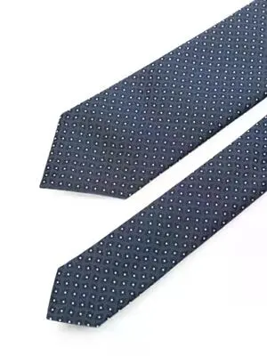 Emporio Armani Geometric-pattern Silk Tie