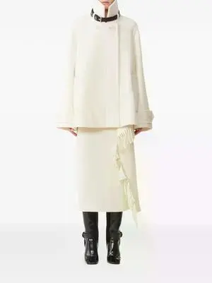 LANVIN Buckle-detail Double-breasted Coat - White