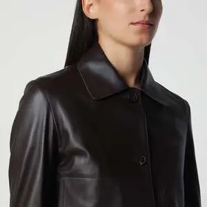 ARMA Cropped Leather Jacket - Brown