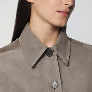 ARMA Taupe Kaylee Suede Shirt Jacket