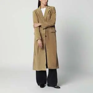 ARMA Alissa Single-breasted Suede Coat - Beige