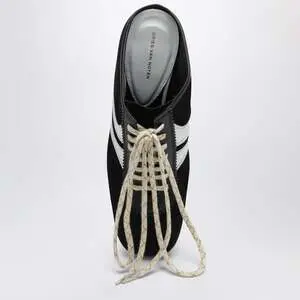 Dries Van Noten And White Suede And Leather Mules With 65mm Heel - Black