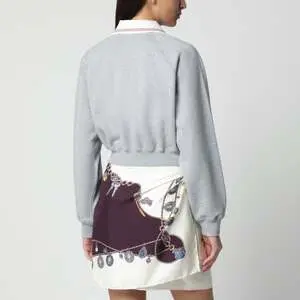 Versace Cropped Cotton Polo Sweatshirt