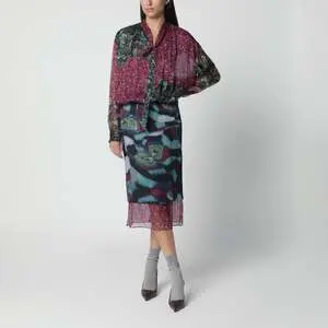 Dries Van Noten Print Silk-blend Midi Skirt