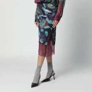 Dries Van Noten Print Silk-blend Midi Skirt