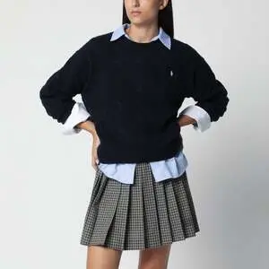 Polo Ralph Lauren Crewneck Cable-knit Wool And Cashmere Sweater In Navy - Blue