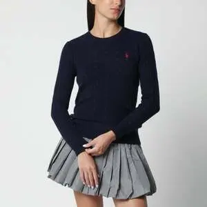 Polo Ralph Lauren Crewneck Cable-knit Wool And Cashmere Sweater - Blue