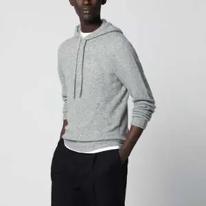 ROBERTO COLLINA Light Gray Cashmere Sweatshirt-style Sweater - Grey
