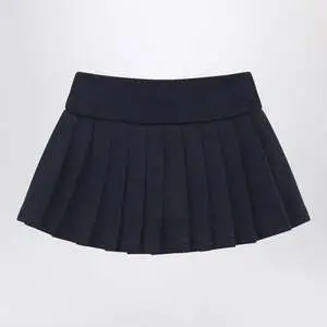 Polo Ralph Lauren Navy Pleated Skirt With Buttoned Waistband And Integrated Shorts