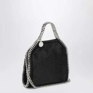 Stella McCartney Falabella Micro Tote Bag In Crystal Mesh - Black
