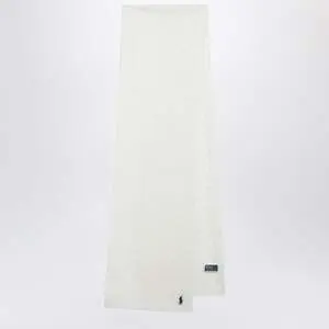 Polo Ralph Lauren Cream Cable-knit Wool And Cashmere Scarf - White