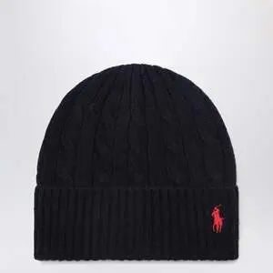 Polo Ralph Lauren Cable-knit Beanie In Wool And Cashmere - Blue