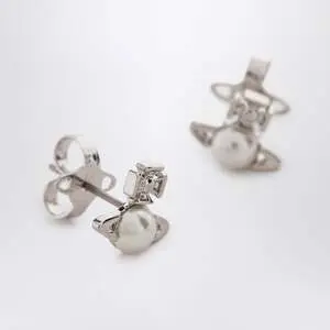VIVIENNE WESTWOOD Silver Orb Earrings With Pearl - Metal