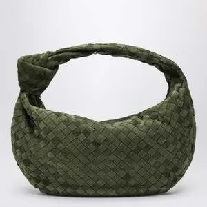 Bottega Veneta Jodie Shoulder Bag In Dark Suede - Green