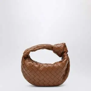 Bottega Veneta Mini Jodie Hobo Bag In Woven Leather - Brown