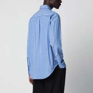 Balenciaga Striped Cotton Shirt - Light Blue