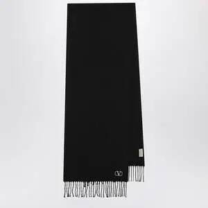 Valentino Garavani Scarf With Vlogo Embroidery - Black