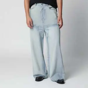 Amiri Washed Wide-leg Jeans - Light Blue