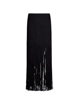 Alaïa Fringed Long Skirt