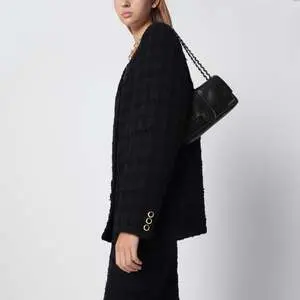 Jacquemus Soft Nappa Leather Shoulder Bag With Chain Strap - Black