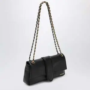 Jacquemus Soft Nappa Leather Shoulder Bag With Chain Strap - Black