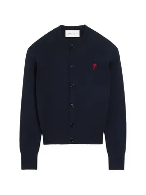 AMI Paris De Coeur Wool Cardigan