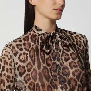 Dolce & Gabbana Leopard-print Silk Georgette Shirt