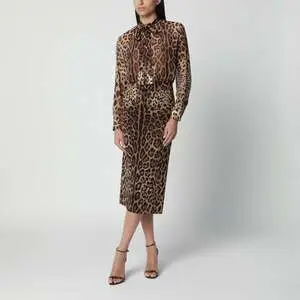 Dolce & Gabbana Leopard Print Silk Georgette Blouse