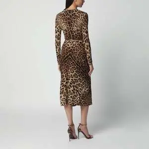 Dolce & Gabbana Leopard-print Viscose Jersey Dress
