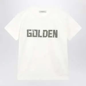 GOLDEN GOOSE Cotton T-shirt With Logo Print - White
