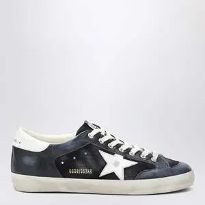 GOLDEN GOOSE Super-Star Sneakers In Blau, Weiß, Leder Und Wildleder Blue