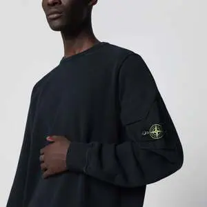 Stone Island Navy Cotton Crewneck Sweatshirt