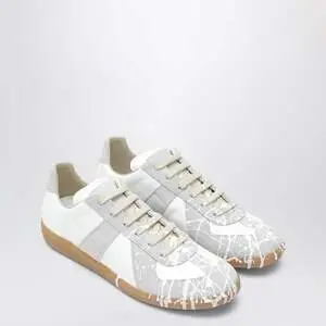 MAISON MARGIELA Replica Leather And Suede Sneakers - White