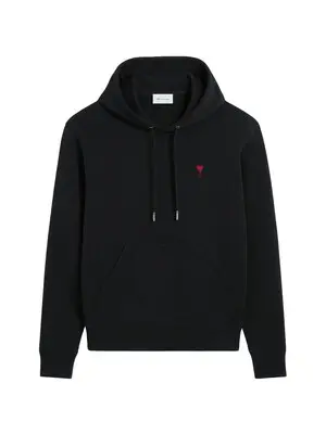 AMI Paris De Coeur Cotton Hoodie - Black