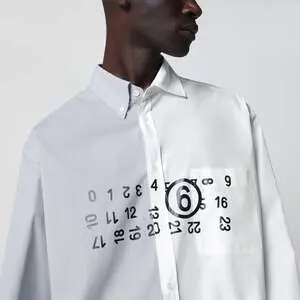 MAISON MARGIELA Grey Cotton Poplin Shirt - White