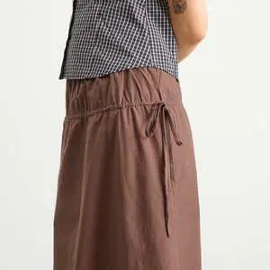 DAMSON MADDER Caspia Volume Midi Skirt - Choc